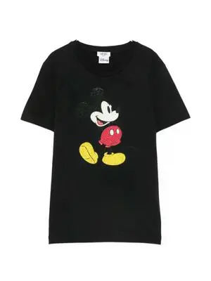 Liu Jo X Disney Mickey Mouse Rhinestone-embellished T-shirt - Black