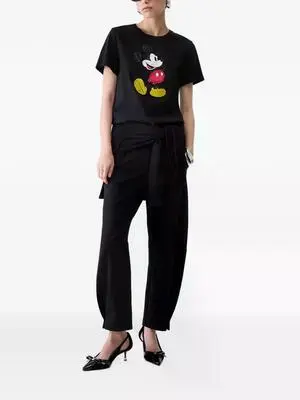 Liu Jo Disney Mickey Mouse Rhinestone-embellished T-shirt - Black