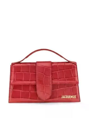 Jacquemus Le Grand Bambino Croc-effect Tote Bag - Red