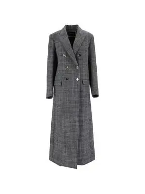 Fabiana Filippi Double-breasted Mouliné-effect Coat - Blue