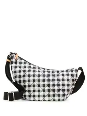 Mz Wallace Small Metro Smile Gingham Quilted Crossbody Bag - Black