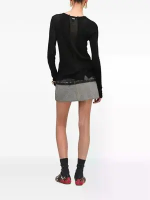 Marc Jacobs Sheer-panelled Knit Long-sleeve Top