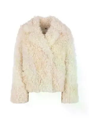 MANZONI 24 Shearling Single-breasted Jacket - White
