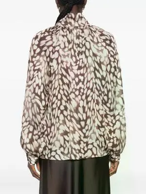 Imperial Abstract-print Gathered Blouse