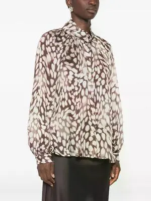 Imperial Abstract-print Gathered Blouse