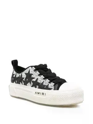 Amiri Glitter Stars Court Sneakers - Silver