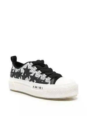 Amiri Glitter Stars Court Sneakers - Silver