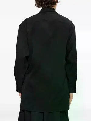 Yohji Yamamoto Asymmetric Wool Shirt - Black