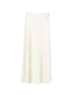 Imperial Satin-finish Bias-cut Maxi Skirt - White