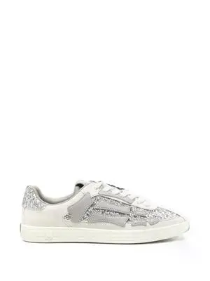 Amiri Pacific Bones Glitter-embellished Sneakers - Neutrals