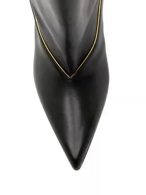 Versace Leather Ankle Boots - Black