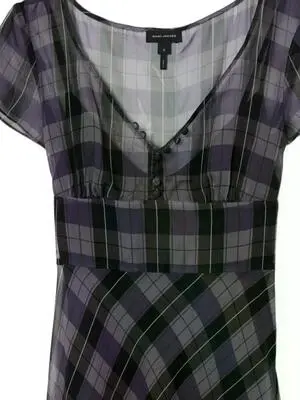 Marc Jacobs Plaid Chiffon Midi Dress