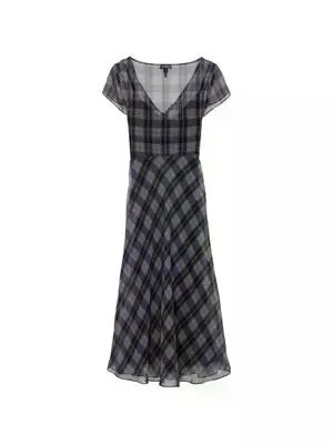 Marc Jacobs Plaid Chiffon Midi Dress