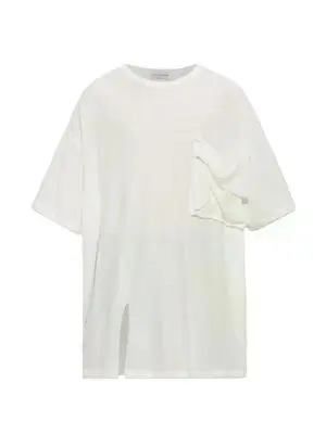 Yohji Yamamoto Patch-pocket Side-slit T-shirt - White