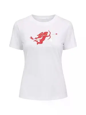 Armani Exchange Cherub-print Logo-print T-shirt - White