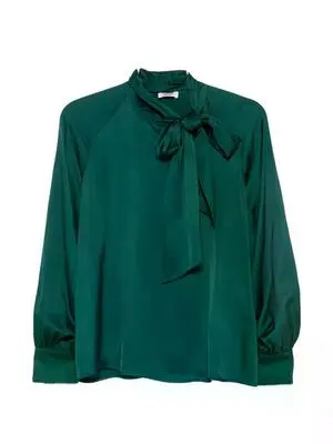Liu Jo Pussy-bow Raglan-sleeve Blouse - Green