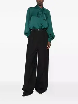 Liu Jo Pussy-bow Raglan-sleeve Blouse - Green