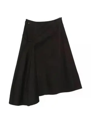 Yohji Yamamoto Asymmetric Panelled Mini Skirt - Black