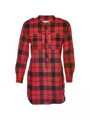 Burberry Checked Long-sleeve Blouse - Red