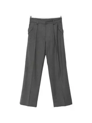 Antonelli Firenze Salice Pleated Wide-leg Trousers - Grey