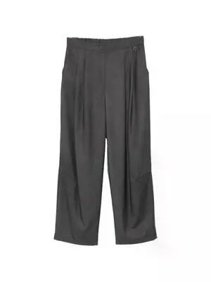 Dixie Pleated Straight-leg Trousers - Grey