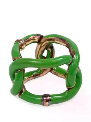 Bottega Veneta 2024 Parakeet Enamel Ring