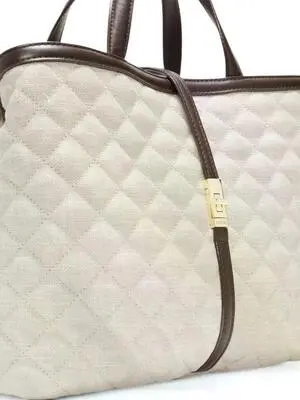 Mz Wallace Medium Astor Quilted Linen Tote Bag