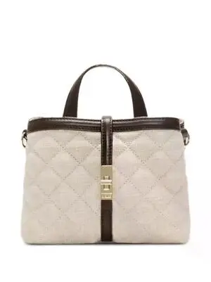 Mz Wallace Mini Astor Quilted Linen Tote Bag - Neutrals