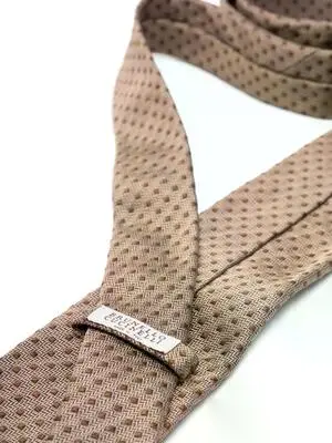 Brunello Cucinelli Geometric-pattern Silk Tie - Brown