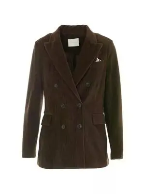 CIRCOLO 1901 Double-breasted Corduroy Blazer - Brown