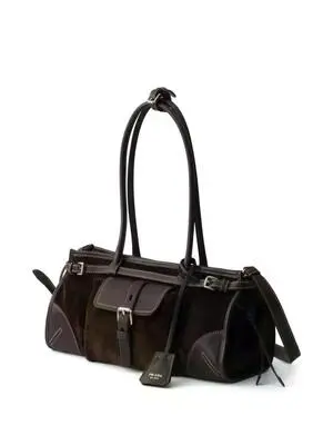 Prada Bonnie Medium Corduroy And Leather Handbag