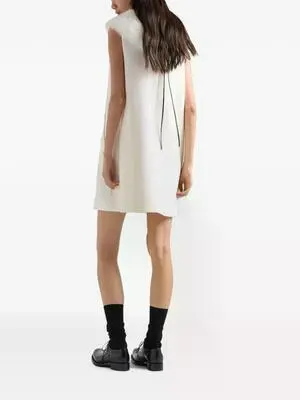 Prada Embroidered Natté-fabric Mini Dress