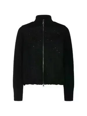 Fabiana Filippi Sequin-embellished Ribbed-knit Jacket - Black
