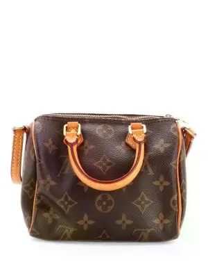 LOUIS VUITTON Speedy Bandouliere Bag Monogram Canvas Nano Crossbody Bag - Brown