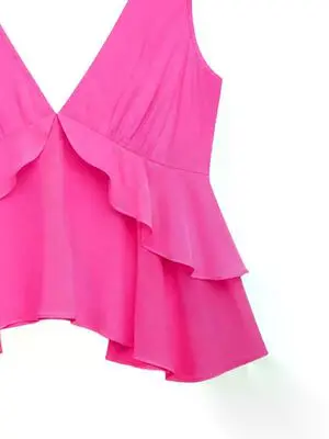 FLEUR DU MAL Ruffled Silk Top