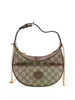 Gucci 2016-2026 Mini Gg Supreme Half Moon Bag Satchel - Neutrals