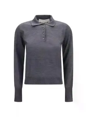 GOLDEN GOOSE Knit Polo Top - Grey