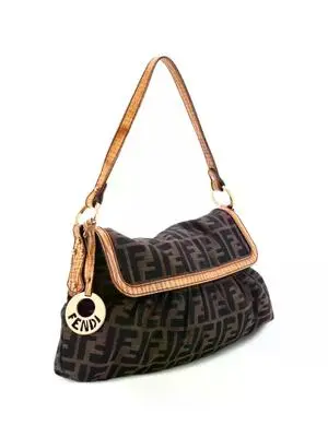 Fendi Chef Flap Zucca Canvas Shoulder Bag