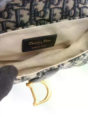 Dior 2010-2026 Mini Oblique Canvas Saddle Bag Satchel