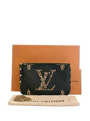 LOUIS VUITTON 2019 Monogram Giant Jungle Double Zip Pochette Crossbody Bag - Black