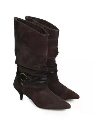 ALCHIMIA Slouchy Pointed-toe Boots - Brown