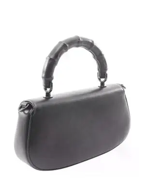 Gucci 2016-2026 Small Calfskin Bamboo Diva Top Handle Bag Satchel - Black