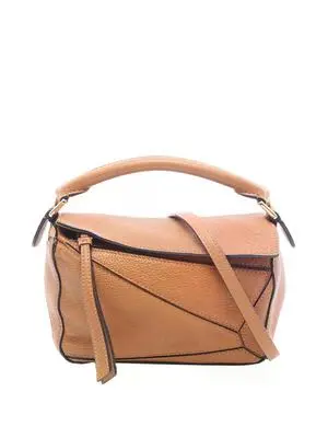 Loewe 2010-2026 Mini Calfskin Puzzle Edge Satchel - Brown