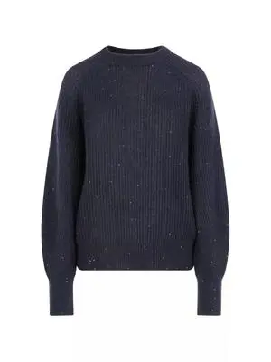 Brunello Cucinelli Sequin-embellished Ribbed-knit Sweater