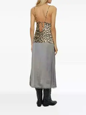 Munthe Leopard-print Lace-trim Dress