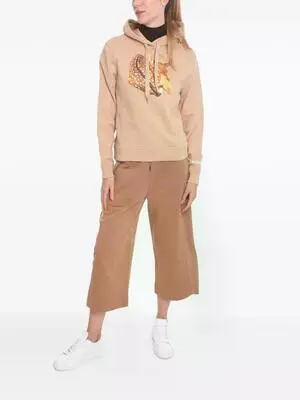 Burberry Brushed-cotton Poulter Deer Hoodie - Neutrals