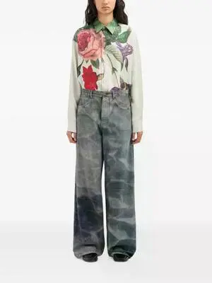 PIERRE-LOUIS MASCIA Amadox Abstract-pattern Jeans - Blue