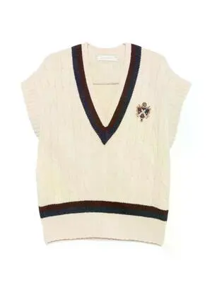 Zimmermann Cable-knit Embroidered Vest
