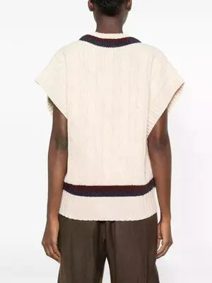 Zimmermann Cable-knit Embroidered Vest