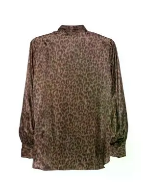 Antonelli Firenze Cassata Leopard-print Silk-blend Shirt - Brown